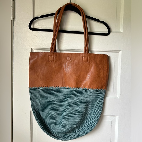 Free People | Bags | Free People Vegan Leather Crochet Tote Bag | Poshmark
